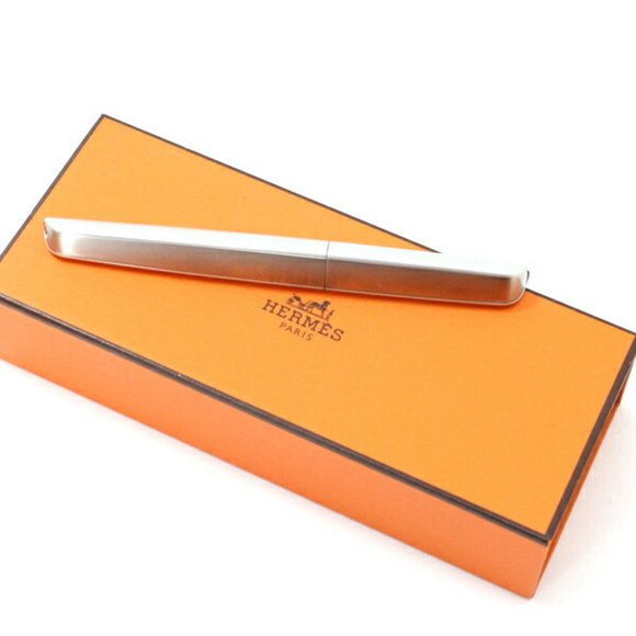 Hermes | Other | Hermes Nautilus Ballpoint Pen Silver Black Twist Type ...